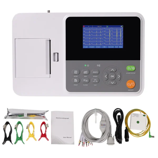 CONTEC E3 Digital 3 Channel 12 Lead Electrocardiograph ECG machine EKG